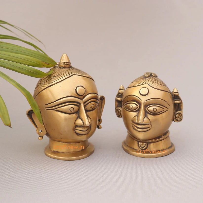 Elegant 5" Brass Shiva Gauri Decorative Head – Craftview