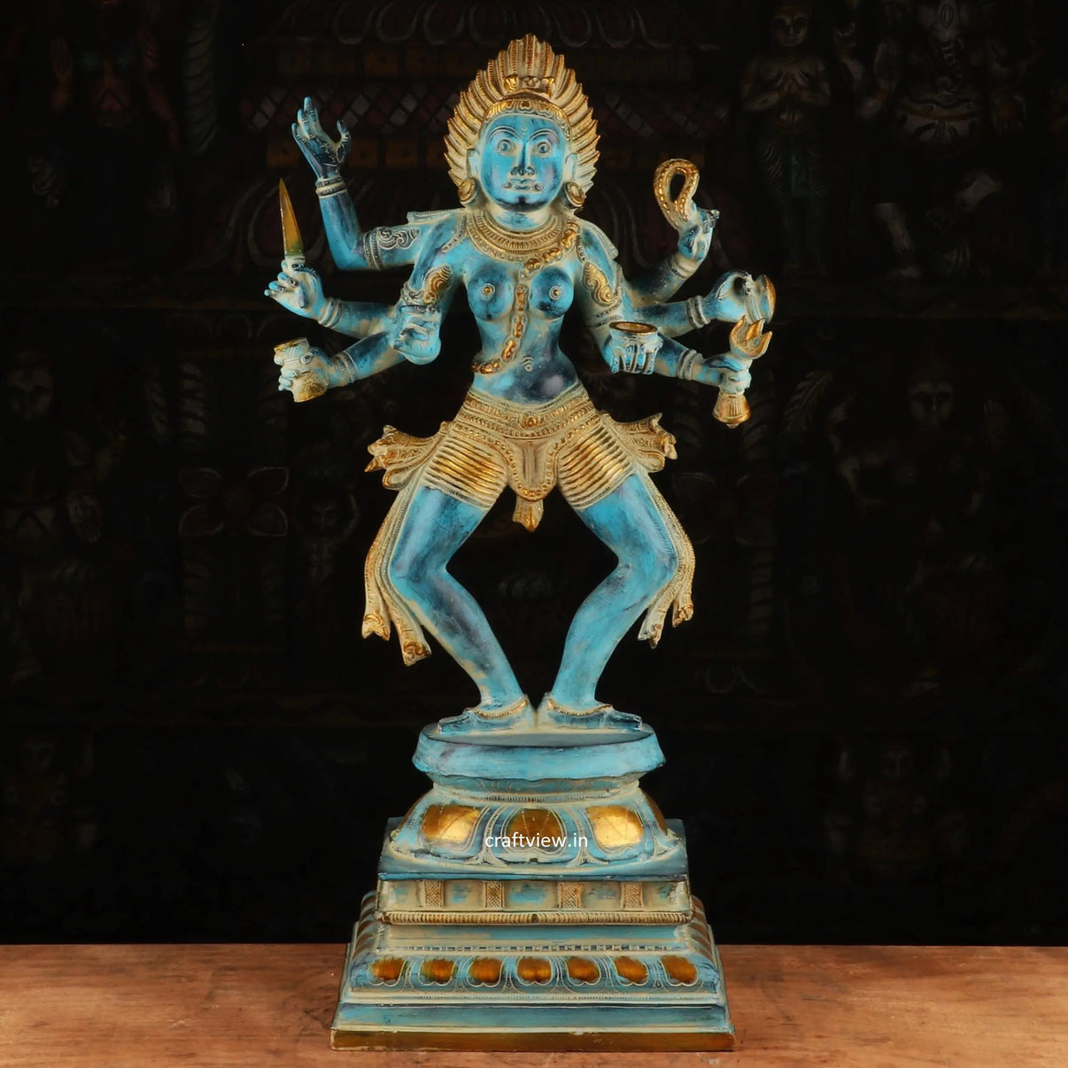 Statue of Kali - Exquisite Brass Goddess Figurine – Craftsview
